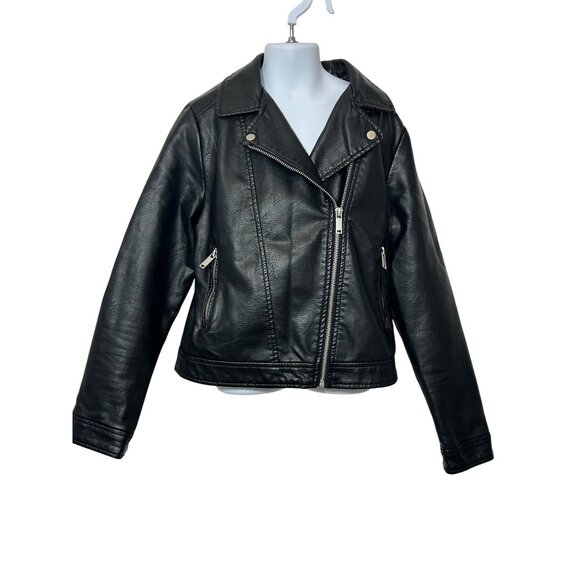 Primark | Jackets & Coats | Primark Girls Black Faux Leather Moto Biker ...